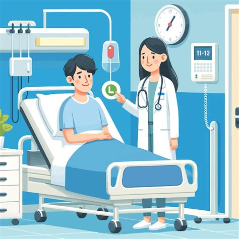 Dibujos Animados De Un Trabajador De La Salud Ayudando A Un Paciente En