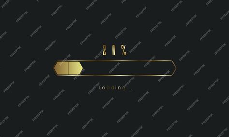 Premium Vector 20 Percent Golden Futuristic Progress Loading Bar Gold