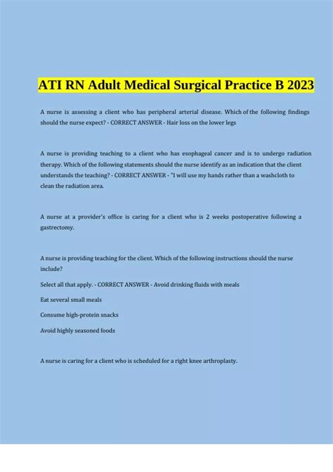 Ati Rn Adult Medical Surgical Proctored Exam 2024 Updated Ati Rn Adult Medical Surgical Online