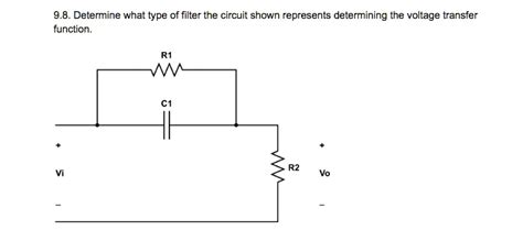 SOLVED Determine What Type Of Filter The Circuit Shown Represents Determining The Voltage