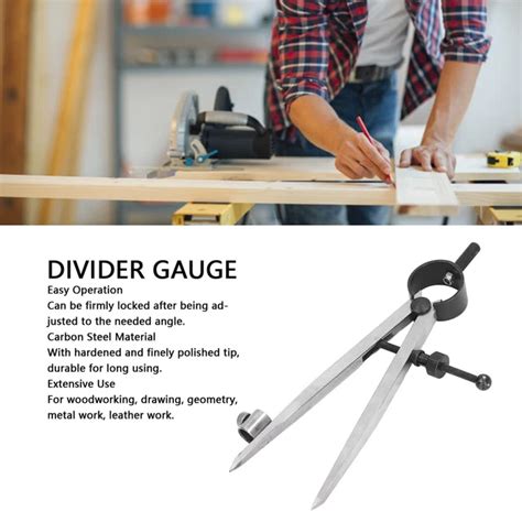 Wing Divider Gauge Carbon Steel Adjustable Angle Lockable Scribing Tool