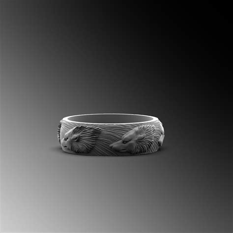 Mens Wolf Ring Silver Wolf Ring Mens Band Ring Wolf Head Rings For Man Wolf Silver Band Ring Man