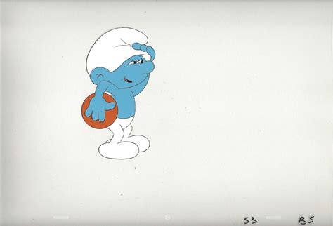 The Smurfs Animation Production Cel Smurf Holding Ball Hitting Head 4562257381