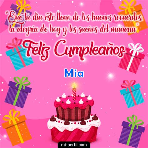 🎂 Feliz Cumpleaños 7 Mia Tarjetas  Online