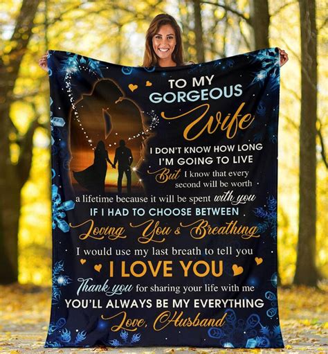 Personalized To My Gorgeous Wife Kiss Blanket From Husband To My