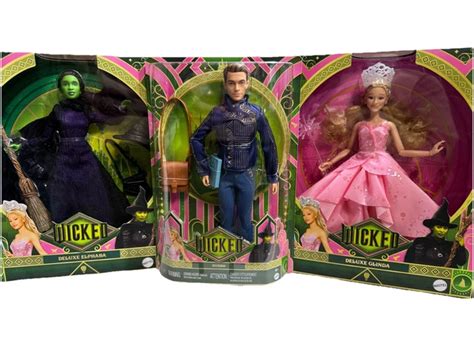 2024 Mattel Wicked Fiyero Deluxe Glinda Deluxe Elphaba 3 Doll Set 236