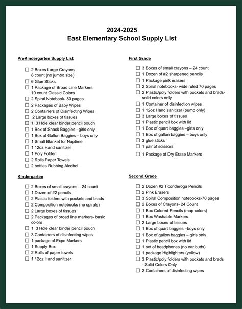Early Isd School Supply List At Lorena Perez Blog