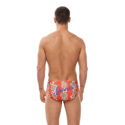 Speedo Mens Lei It On Escape Swim Briefs Redprint 16 Rebel Sport