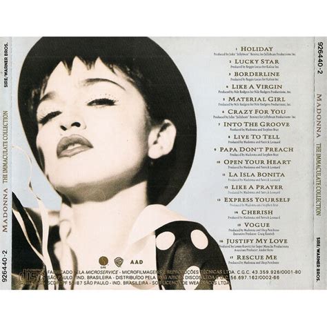 The Immaculate Collection Brazil 1990 Original 17 Trk Cd On Sire Wb