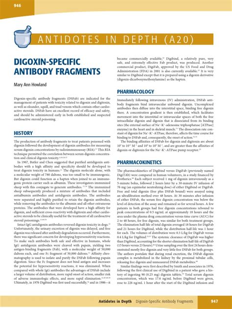Digoxin Fab Pdf Medical Specialties Pharmacology