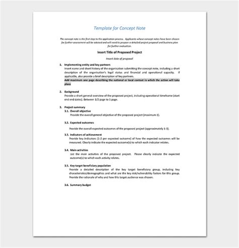 Free Training Concept Note Template Excel Idtcenter