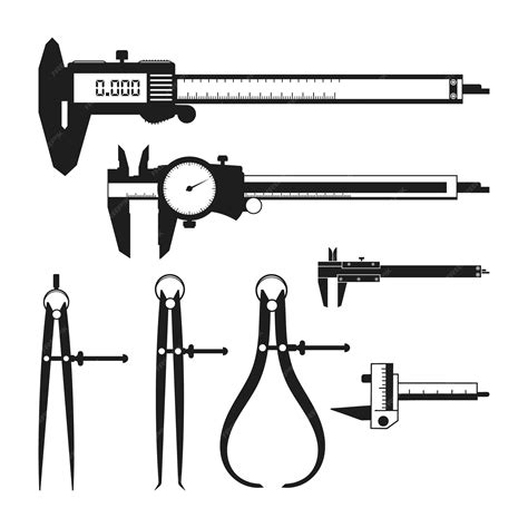 Premium Vector Caliper Silhouette Engineering Construction Vector Caliper Outline Machinist
