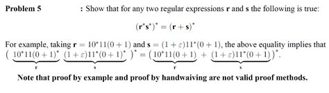 solved problem 5 show that for any two regular expressions