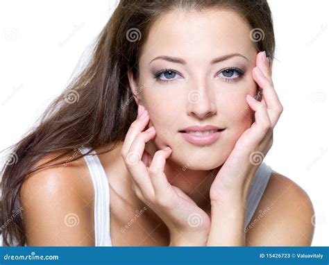 Visage D Une Belle Jeune Femme Sexy Image Stock Image Du Sain Isolement