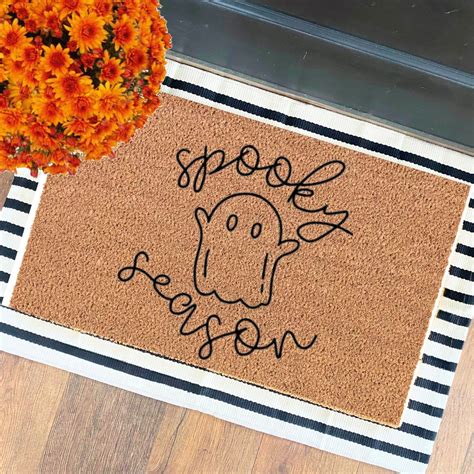 Spooky Season Ghost Doormat Halloween Doormat Fall Decor Fall