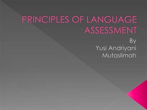 principles of language assessment ppt