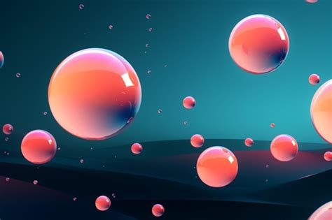 Premium Photo Abstract Spherical Circles On Color Gradient Background