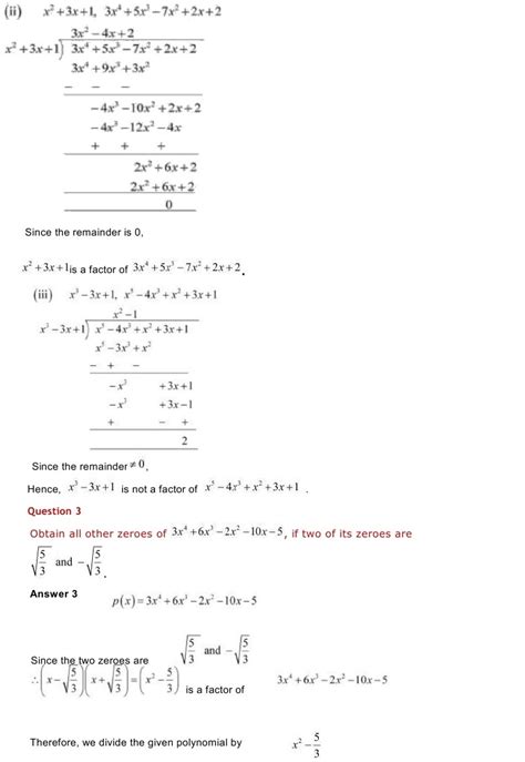 Ncert Solutions For Class 10 Mathematics Chapter 2 Polynomials