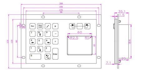 Dust Proof Stainless Steel Keypad With Touch Screen Kiosk Metal Keyboard