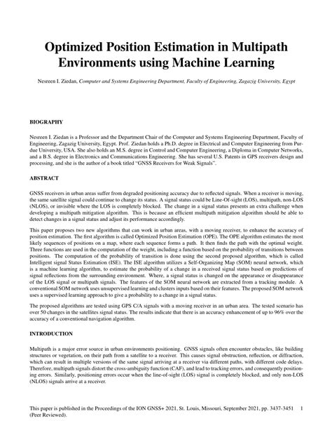 Pdf Optimized Position Estimation In Multipath Environments Using Machine Learning