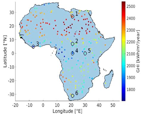 Mean Annual Global Horizontal Irradiance Ghi For The 200 Randomly