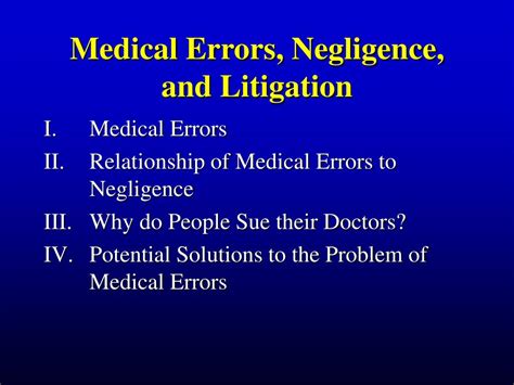 Ppt Medical Errors Negligence And Litigation Powerpoint Presentation Id 425476
