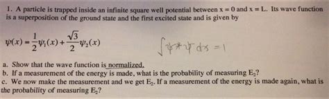 Solved A Particle Is Trapped Inside An Infinite Square Well