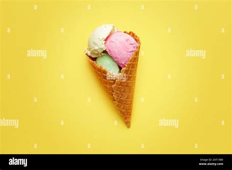 Sweet Tasty Ice Cream On Color Background Stock Photo Alamy
