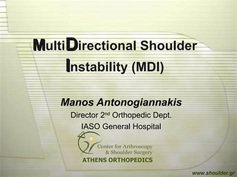 Multidirectional Shoulder Instability Ppt