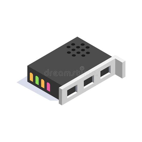 Isometric Network Interface Card Icon Perfect For Tech Computer And