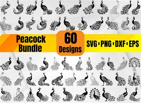 High Quality Peacock Svg Bundle Peacock Monogram Peacock Dxfpeacock