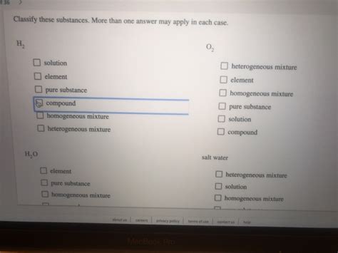 solved 7363 classify these substances more than one answer