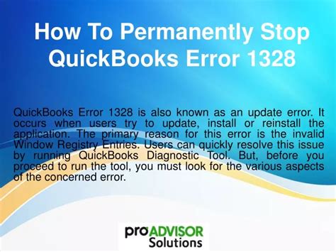 PPT How To Permanently Stop QuickBooks Error 1328 PowerPoint Presentation ID 10142764