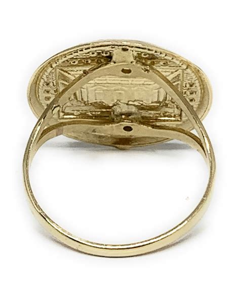 10k Solid Gold Yellow And White Gold Round Last Supper Ring Fran And Co