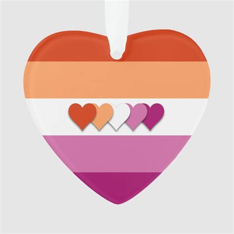 Lesbian Pride Heart Design Ornament Heart Design Lesbian Pride Design