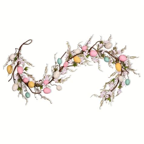 Artificial Spring Floral Garland Easter Garland Lighted Artificial
