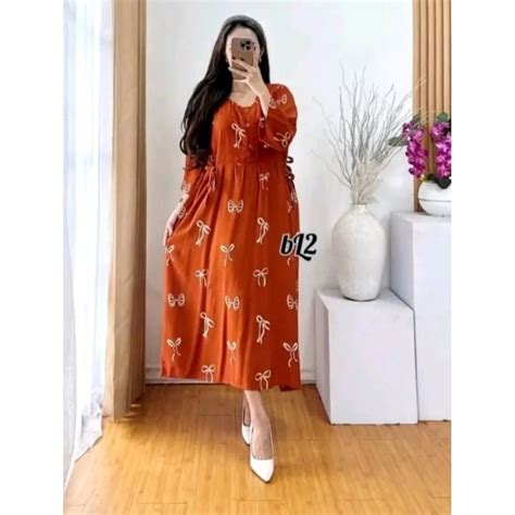 Jual Daster Chibi Daster Kekinian Terbaru Dress Chibi Daster Lengan 34 Busui Kancing Bahan