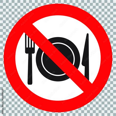 Do Not Eat Sign No Eat And Drink Vector Sign No Eating Allowed Sign