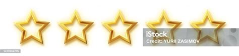별 다섯 개 골드 아이콘입니다 별 등급 검토 아이콘입니다 벡터 별은 흰색 배경에 격리된 현실적인 금속 황금 별을 설정합니다 리더십의 상징 벡터 그림 0명에 대한 스톡 벡터