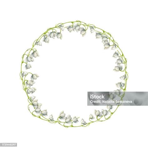 수채화 프레임과 화환은 흰색 배경에 분리된 계곡 꽃의 백합 꽃다발이 있다 봄 손으로 그린 그림입니다 디자이너 결혼식 장식 엽서 포장지 스크랩북 표지 초대장 포스터 및 텍스트