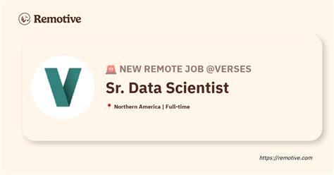 Hiring Sr Data Scientist Verses