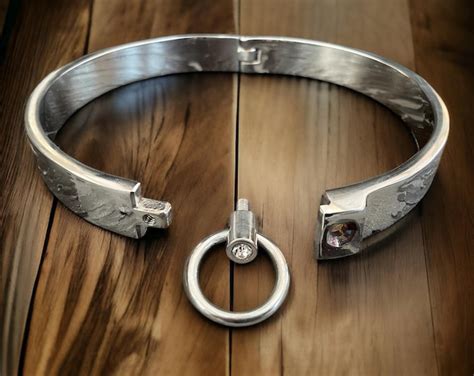 Bdsm Silver Stainless Steel Collar Eternity Collar Locking Collar