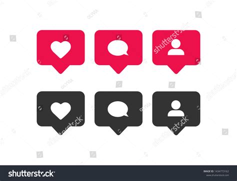 Social Media Set Notifications Icons Like Stock Vector Royalty Free 1434773162