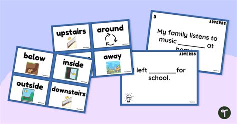 Adverb Vocabulary Cards | Teach Starter