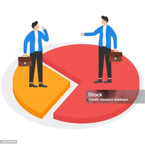 차트의 다른 조각에 사업가 컨셉 비즈니스 성공 일러스트입니다 벡터 만화 캐릭터와 추상 평면 개념에 대한 스톡 벡터 아트 및 기타 이미지 Istock