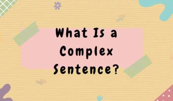 What Is A Complex Sentence PDF By Gamecock YOGELA TPT