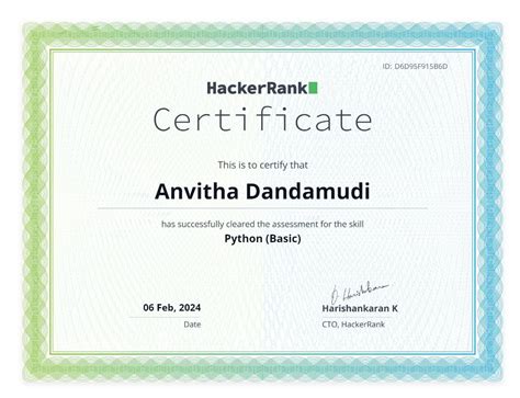 Successfully Completed My Assessment For The Skill Pythonbasic From Hackerrank