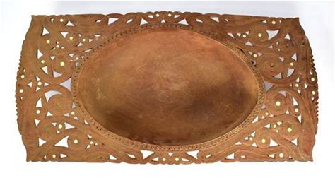 Lot A Carved Bowl Massim People Trobriand Islands Papua New Guinea