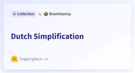 Dutch Simplification A BramVanroy Collection