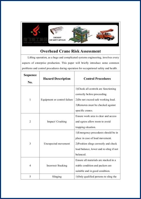 Overhead Crane Operator Evaluation Form At Alana Mcgovern Blog
